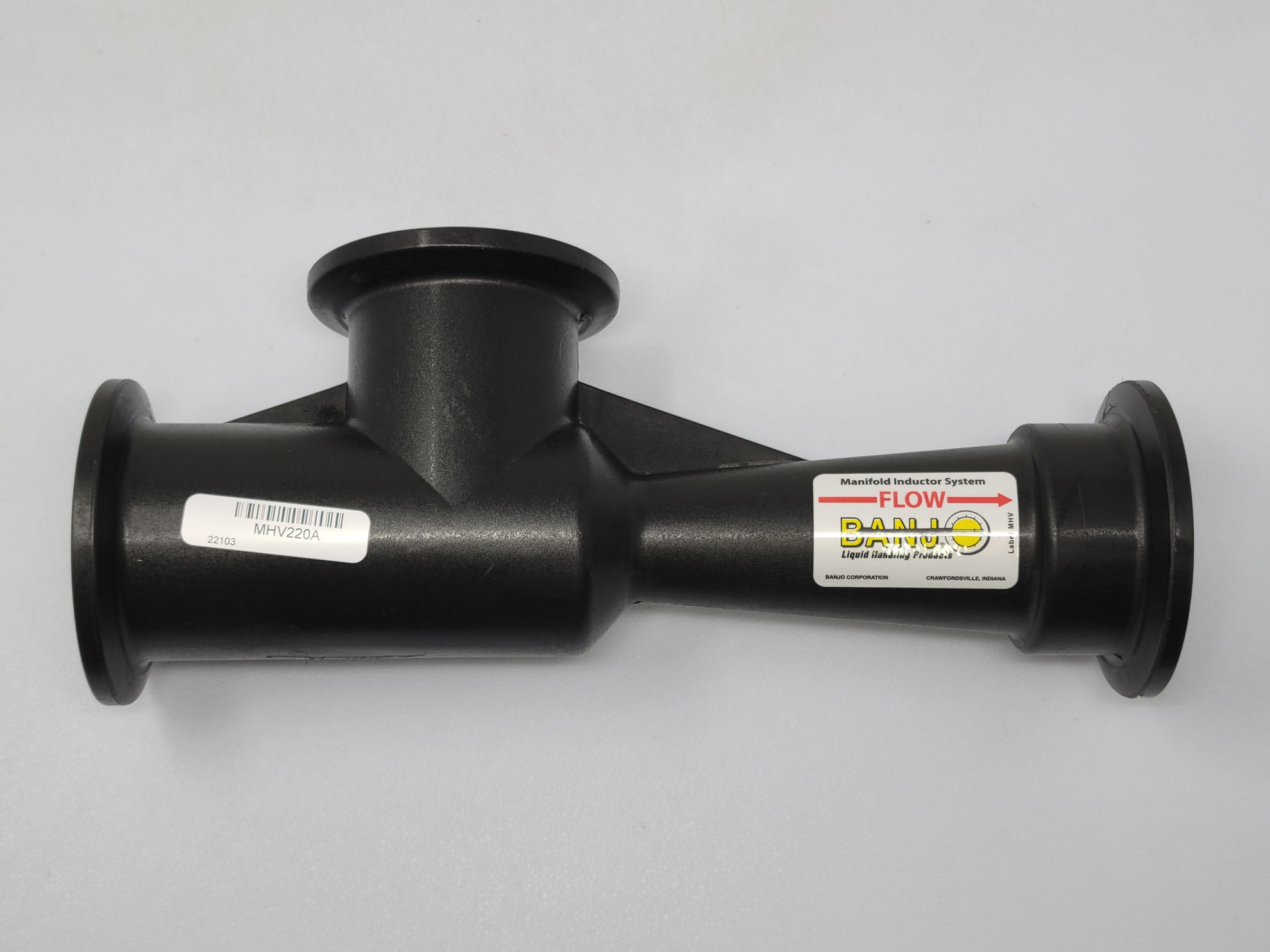 Precision Tank Parts | BANJO MHV220A POLY MANIFOLD VENTURI INDUCTOR 2" FULL PORT FLANGE